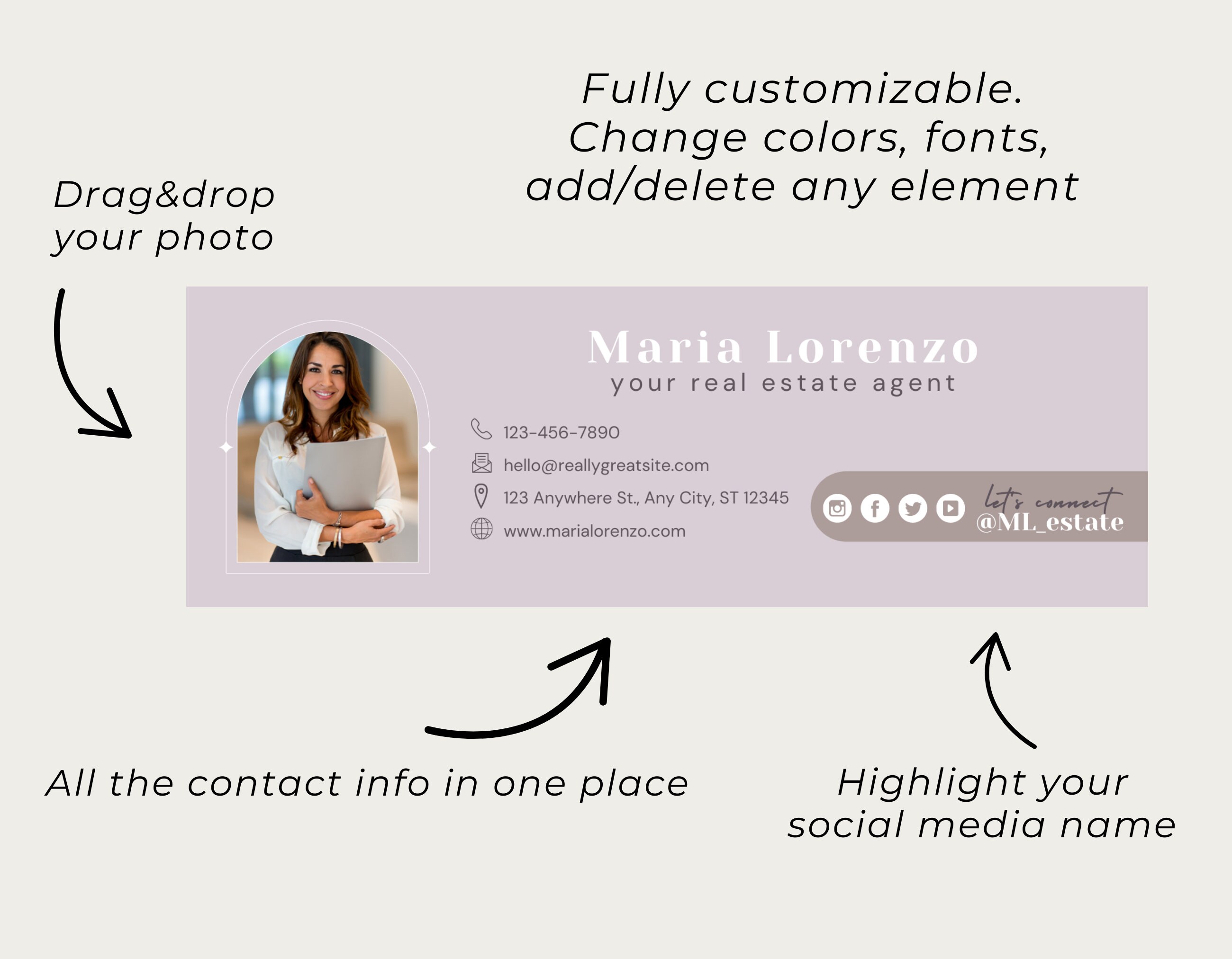 Email Signature Template Canva Design for Customizable Email - Etsy