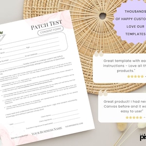 Editable Patch Test Waiver Form - Canva Template for Skin Sensitivity ...
