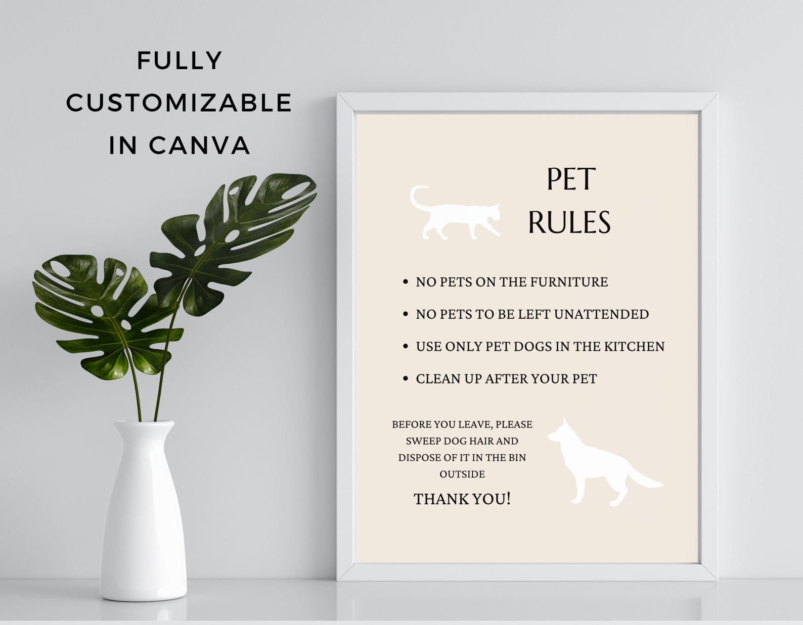 Pet Rules Sign: Airbnb Welcome Poster (digital Download) - Etsy