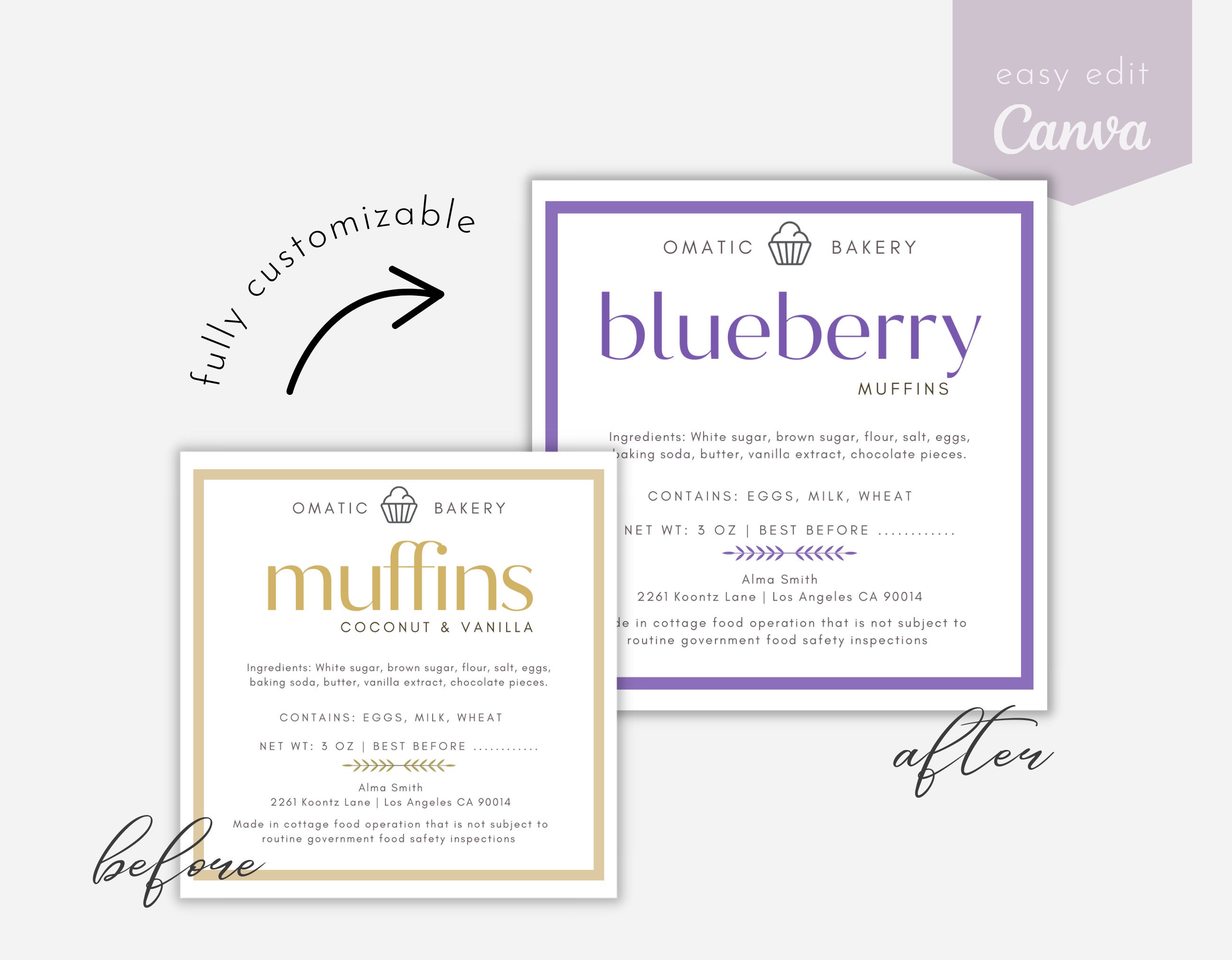 Cupcake Homemade Label Cottage Law Food License Label Home - Etsy