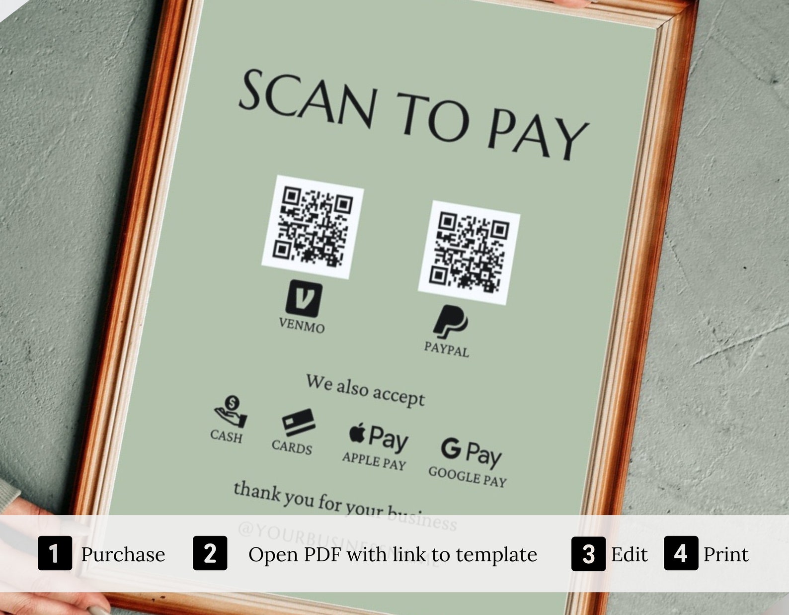 Scan to Pay Template With Qr Code for Cashless Payments on Vendor ...