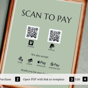 Scan to Pay Template With Qr Code for Cashless Payments on Vendor ...