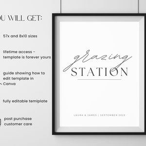 Grazing Station Sign - Editable Template for Wedding Grazing Table Sign ...