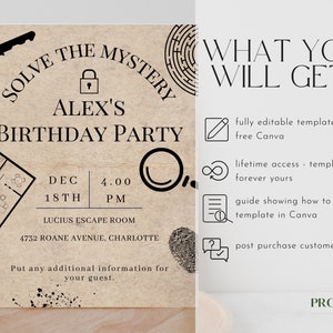 Escape Room Birthday Party Invite, Instant Editable Template, Escape ...