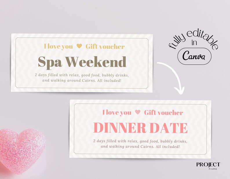 Spa Weekend Voucher Editable Template Printable Valentines - Etsy