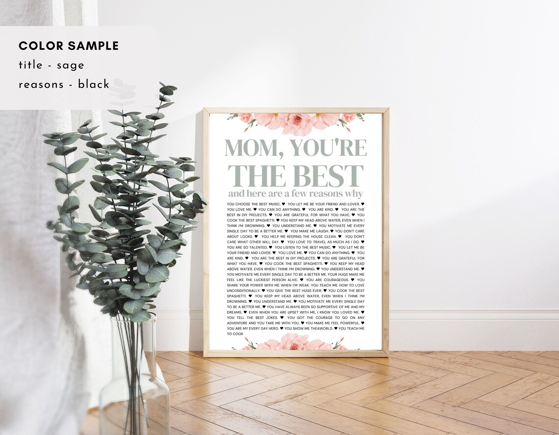 The Best Mom Gif Idea Custom Mother and Daughter Print - Etsy
