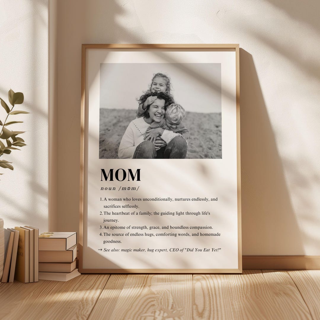 Personalized Mom Photo Poster – Printable Definition Art Print – Mother ...