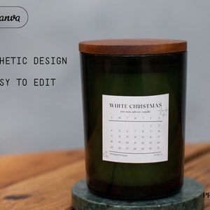 Advent Calendar Candle Label Template, Holidays Candle Sticker With ...