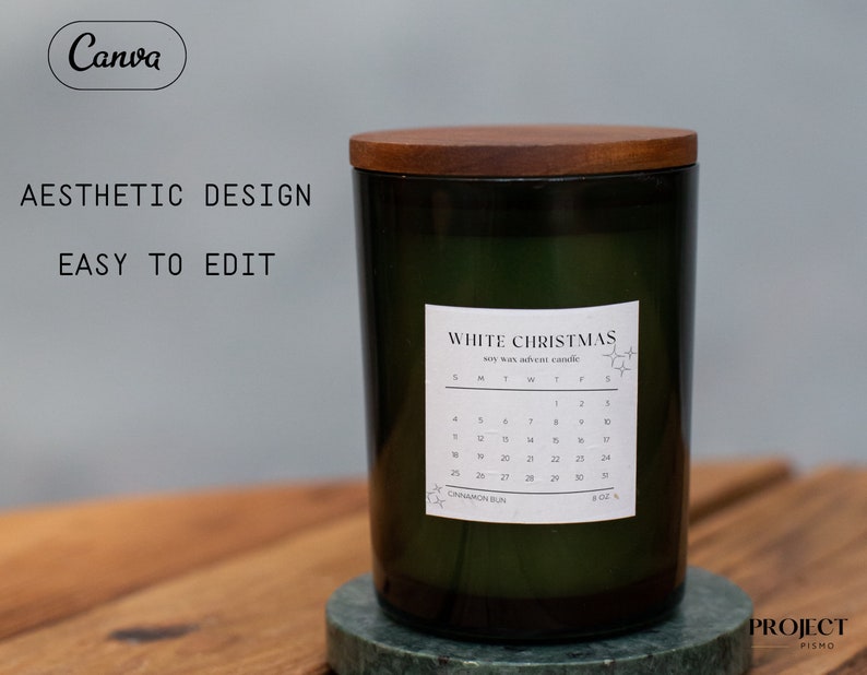 Advent Calendar Candle Label Template, Holidays Candle Sticker With ...