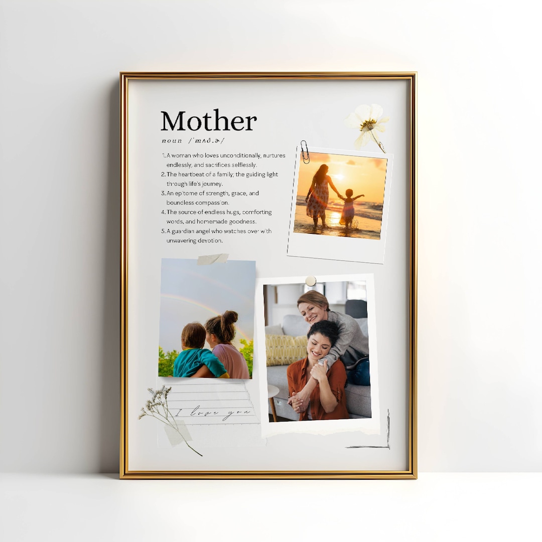 Mother Definition Print Gift From Daughter, Mama Photo Collage Mom ...