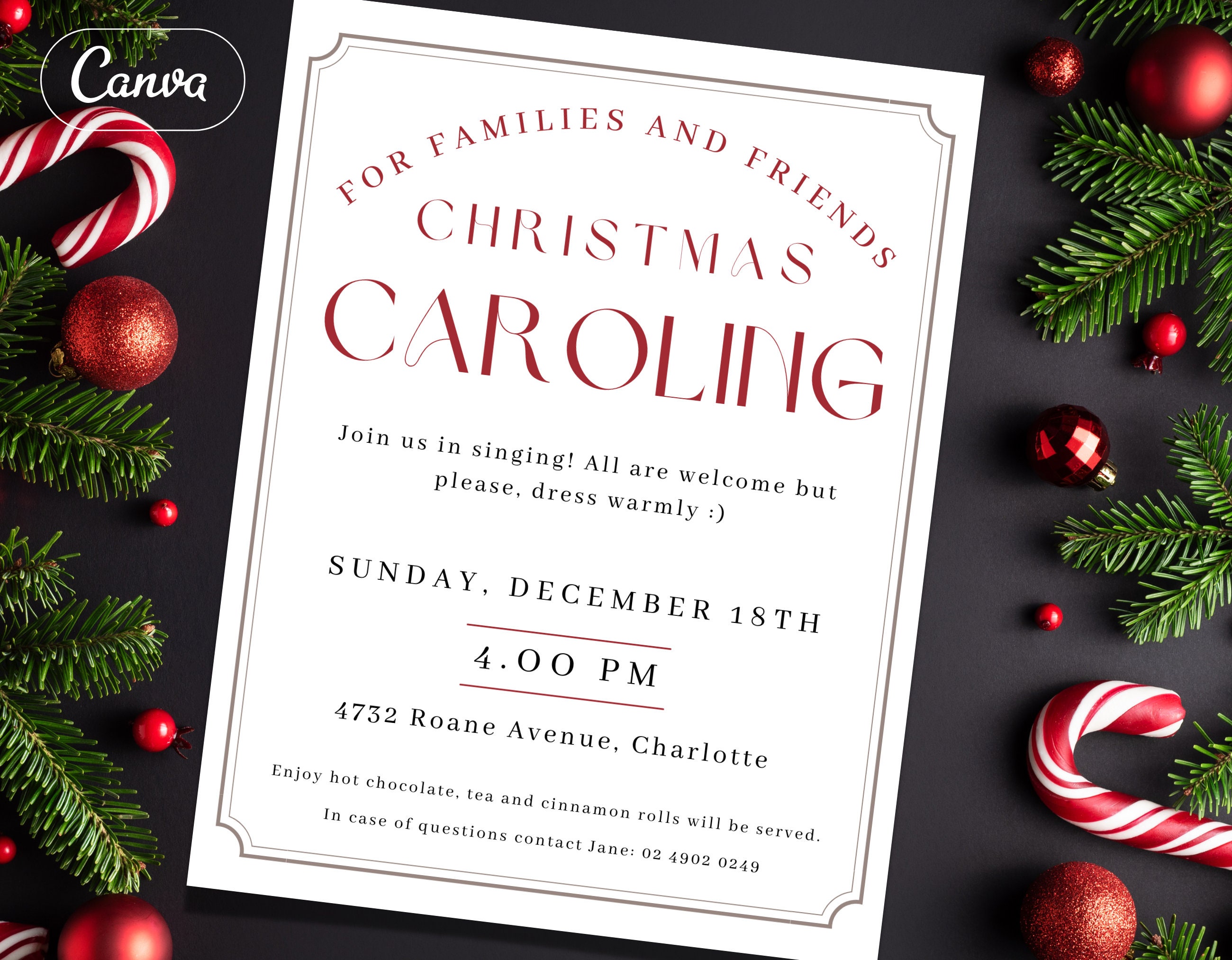 Christmas Carol Party Invite, Christmas Caroling Invitation, Xmas Choir ...
