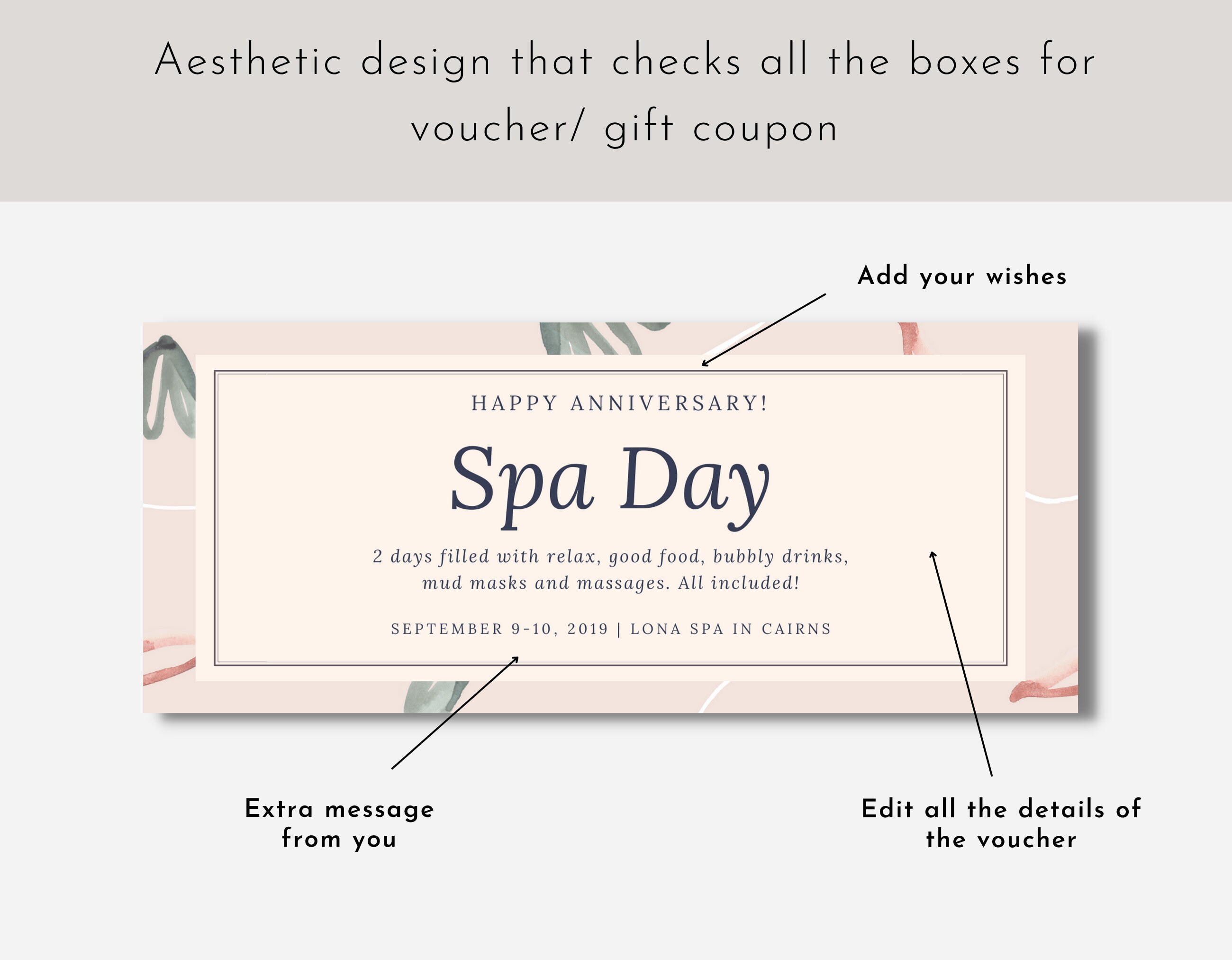 Elegant Coupon Template Editable Voucher Printable Surprise - Etsy Canada