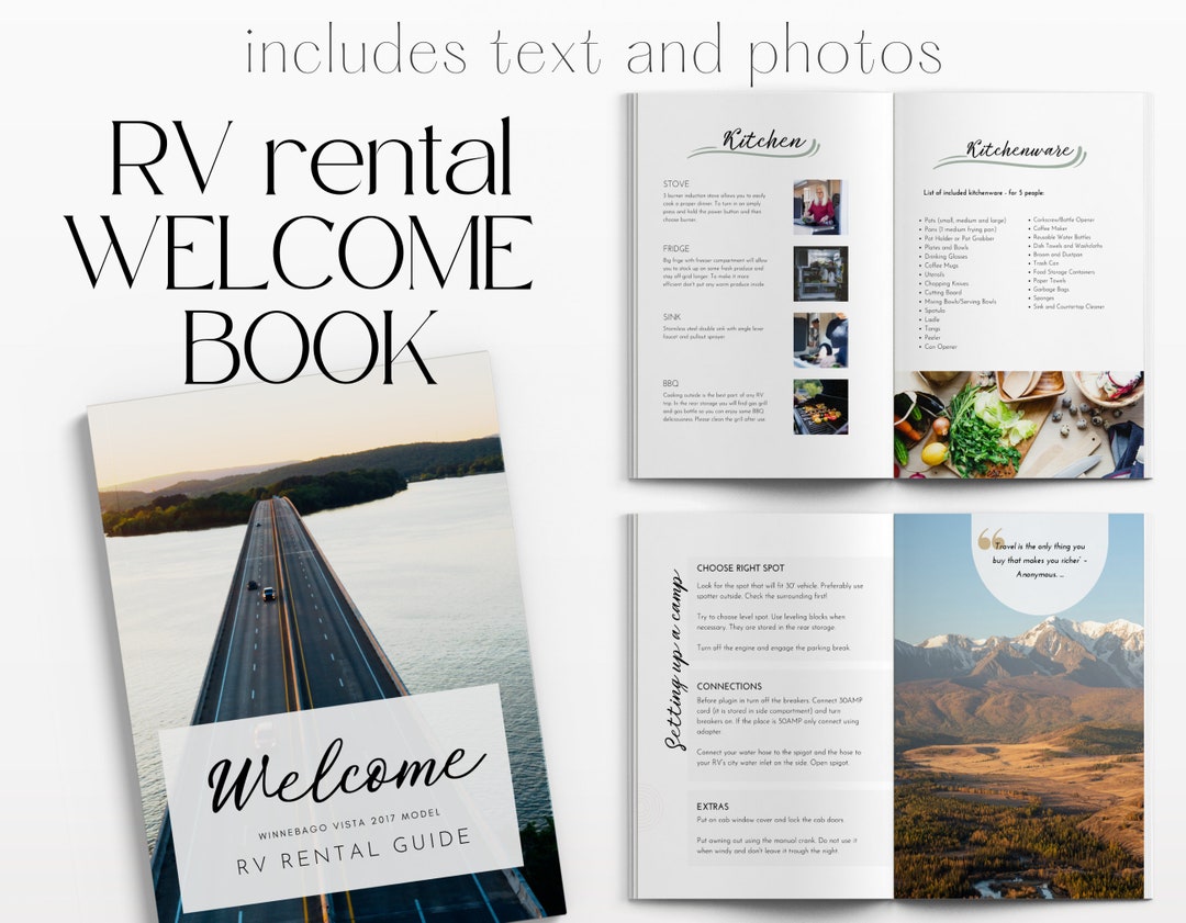 RV Rental Welcome Book Template, Camper Rental Guidebook, Booklet for ...