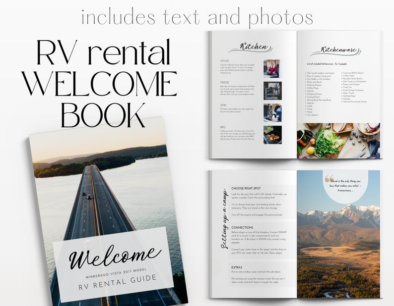 RV Rental Welcome Book Template Camper Rental Guidebook - Etsy