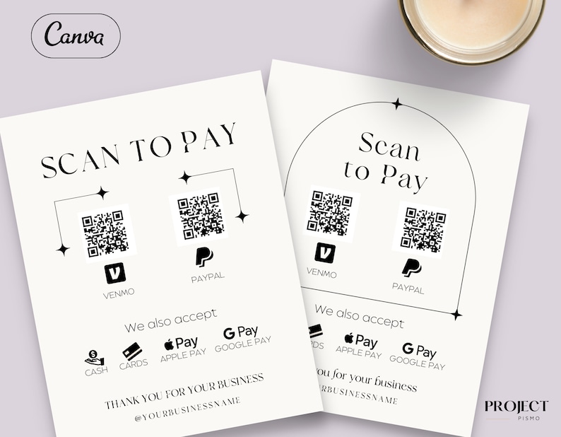 Minimalistic Scan to Pay Sign INSTANT DOWNLOAD Printable QR - Etsy