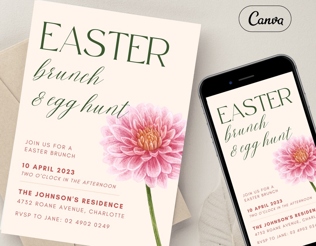Editable Easter Party Invitation - INSTANT DOWNLOAD - DIY - Easter ...