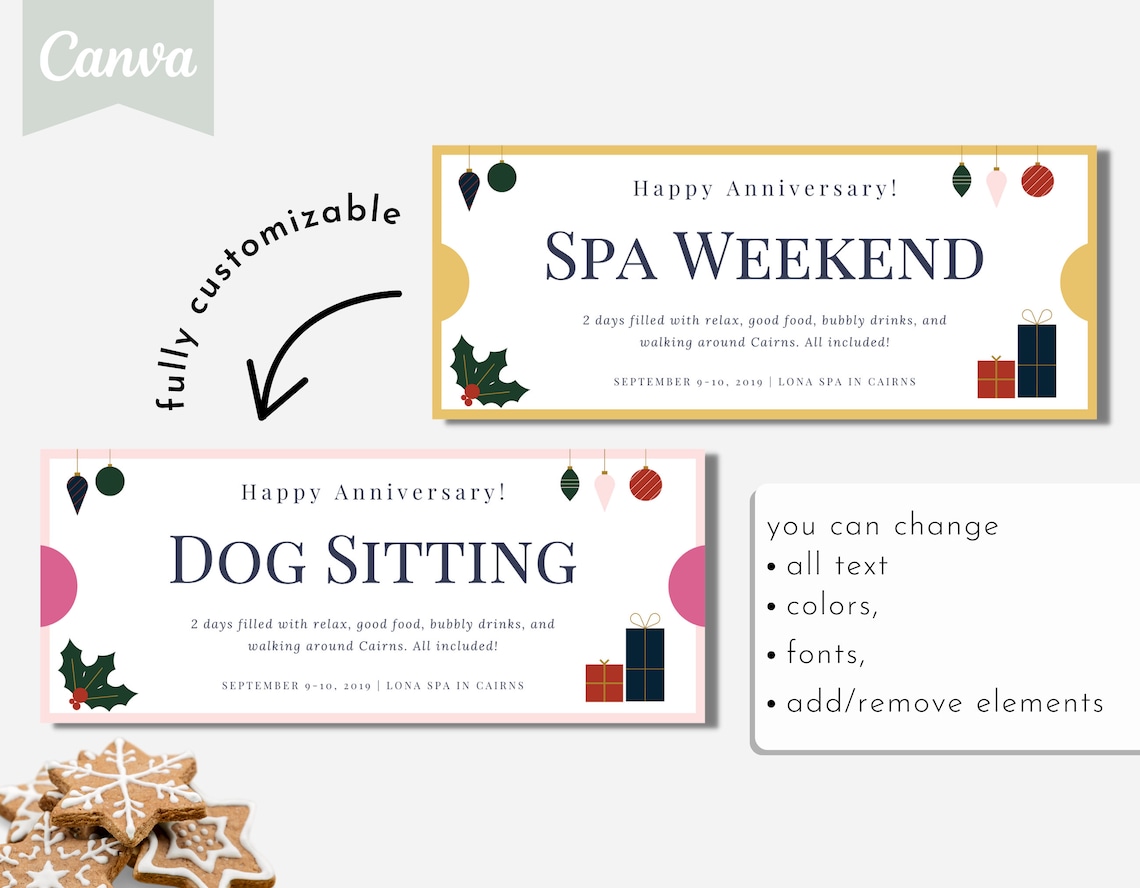 Cooking Class Voucher EDITABLE Template Custom Gift - Etsy