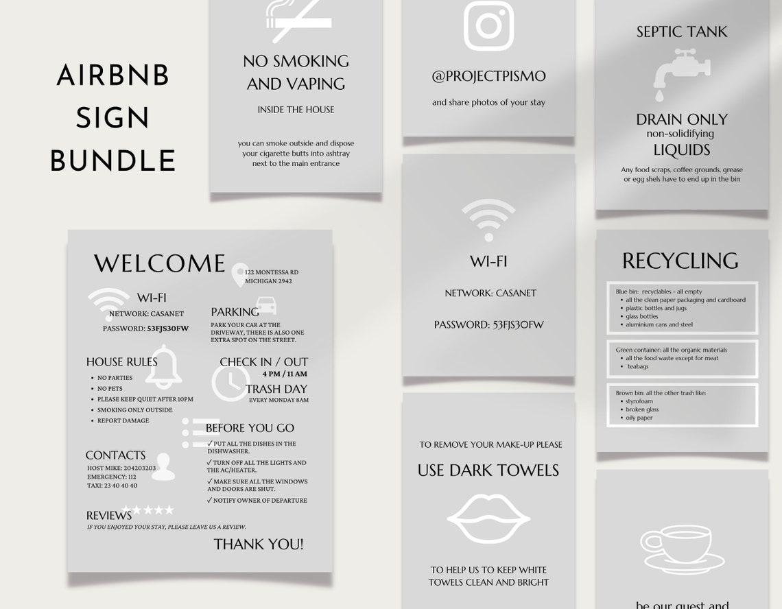 Welcome and House Rules Template for Airbnb Elegant - Etsy