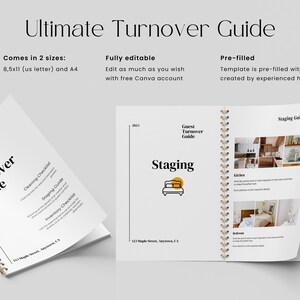 Airbnb Guest Turnover Binder Template, Checklist Template, Cleaning ...