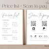 Craft Show Price List and Scan to Pay Signs, Editable Templates, Local ...