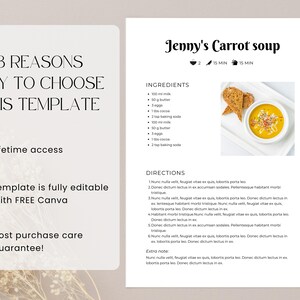 Printable Recipe Page Template, Farmhouse Recipe Book, Custom Family ...