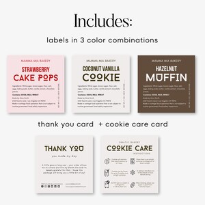 Editable Template for Home Bakery Labels, Customizable Sticker Template ...