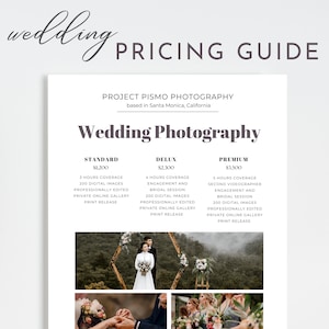 Photography Price Guide Template, Editable Price List for Photo Session ...