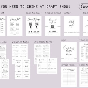 Craft Market Signs Printable, Template for Holiday Craft Fair, Bundle ...