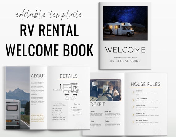 Camper Rental Guide Rv Booklet Template Recreational Vehicle - Etsy