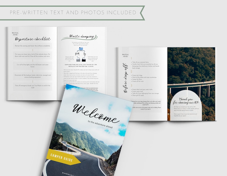 RV Rental Welcome Book Template Camper Rental Guidebook - Etsy