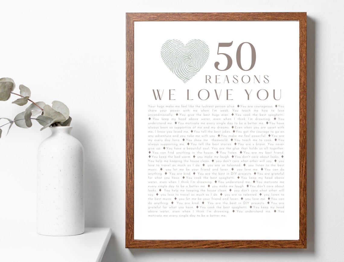 50 Reasons We Love You 40 Reasons Why I Love You Printable - Etsy