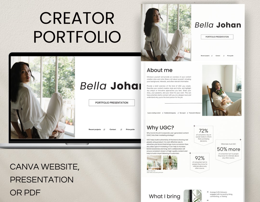 UGC Portfolio Template for Social Media Influencer, Website for Content ...