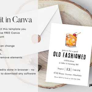 Old Fashioned Cocktail Party Invitations, Old Fashion Celebration ...