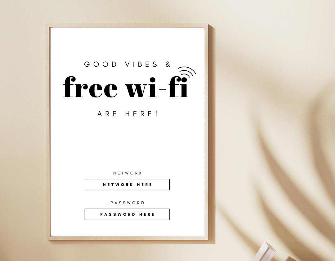 Poster Wifi Password, Network and Password Flyer, Printable ...