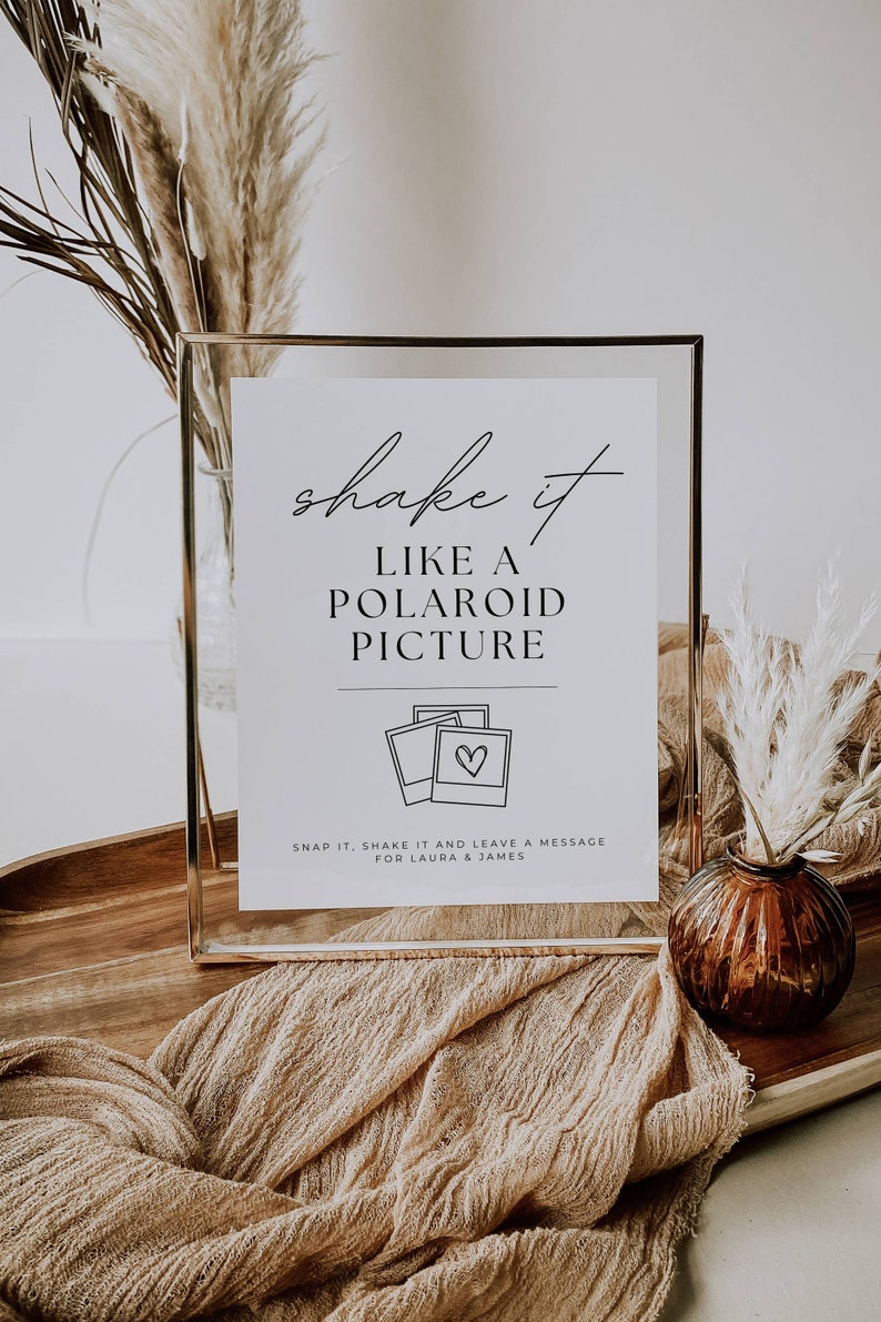 Shake It Like a Polaroid Picture - Guestbook Sign Template: Minimalist ...