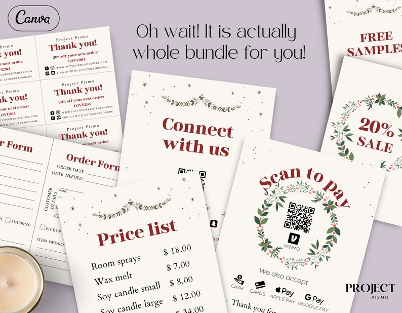 Craft Show Bundle Signs, Small Business Template, Order Form Template ...