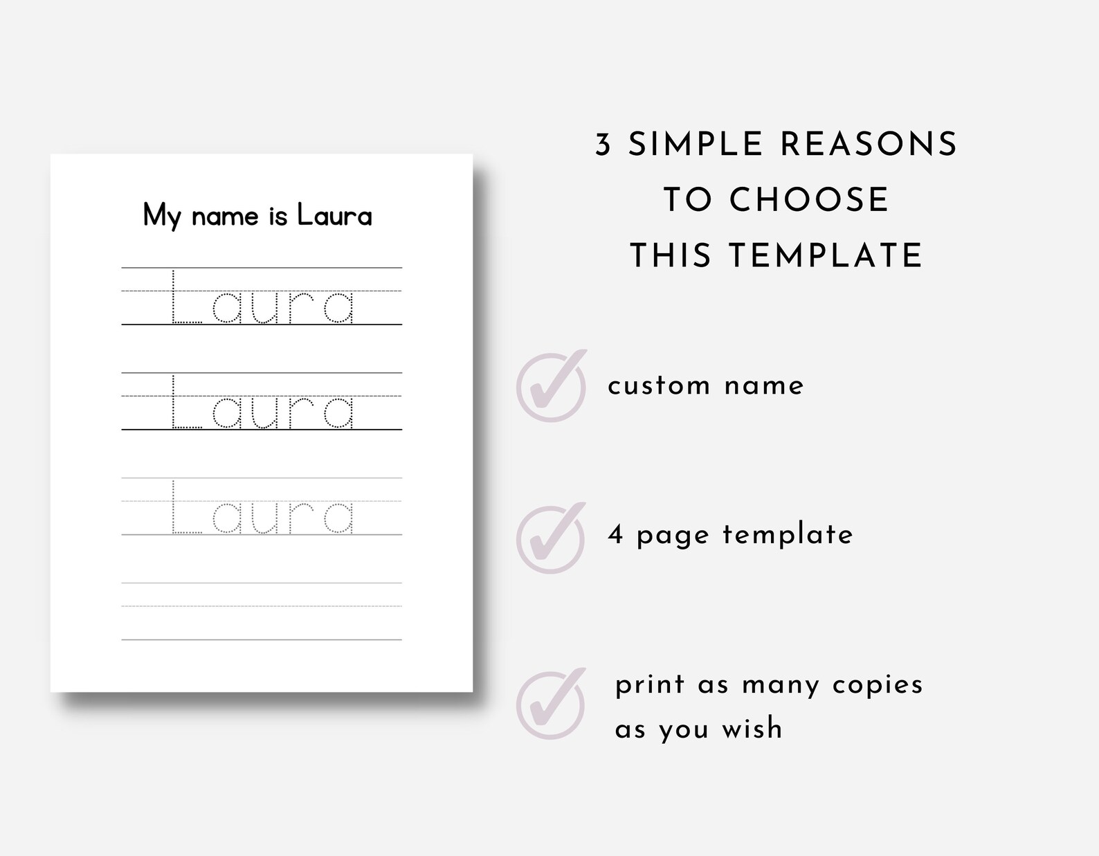 Name Trace Worksheet, Handwriting Practice, Printable for Pre Schoolers ...