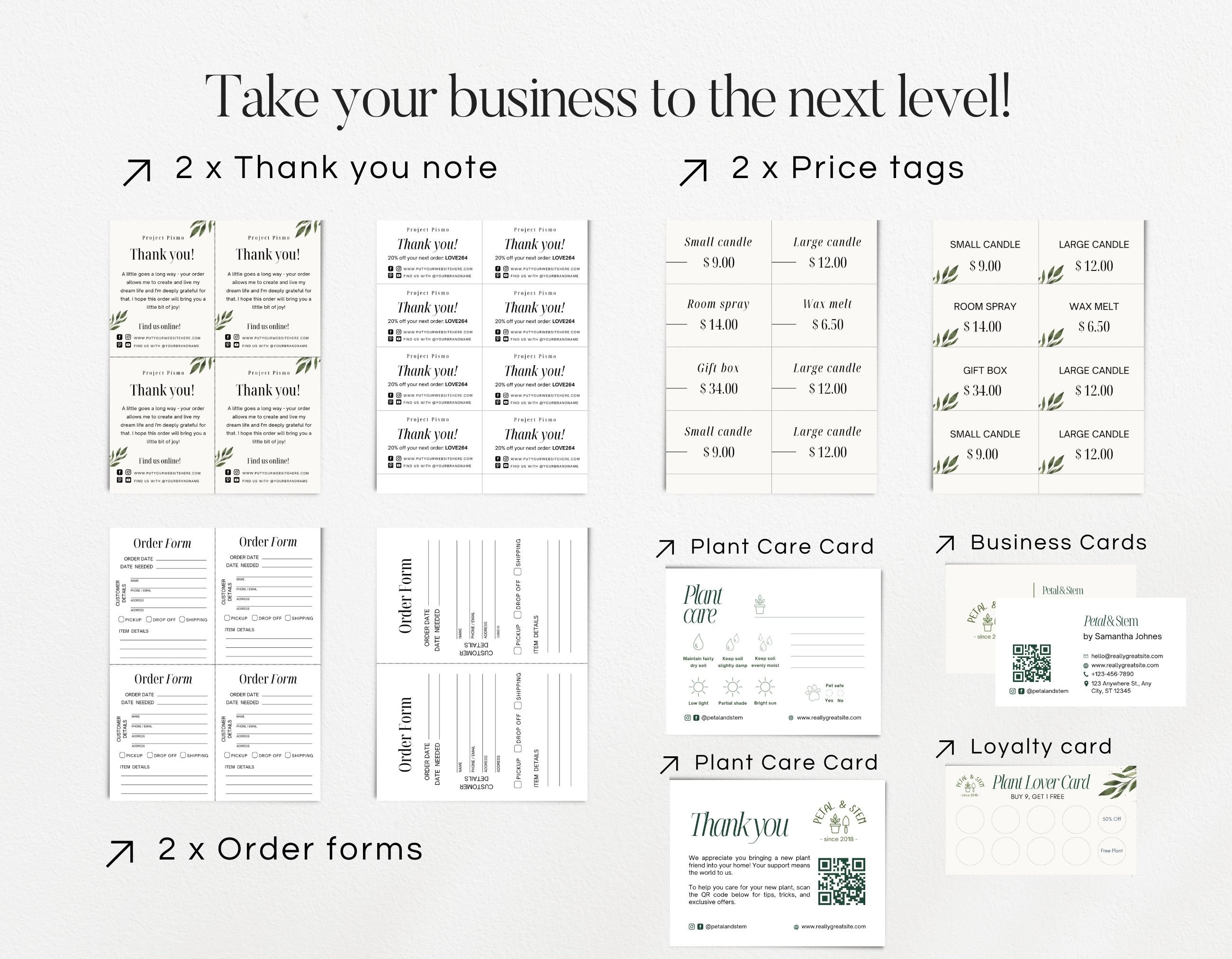 Plant Shop Signs Bundle Vendor Plant Business Template Garden Social ...