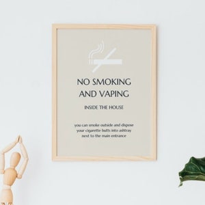 No smoking or vaping do not smoke cafe sign airbnb poster | Etsy