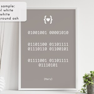 Binary Code - I Love You Print, Personalized Poster for Computer Geek ...