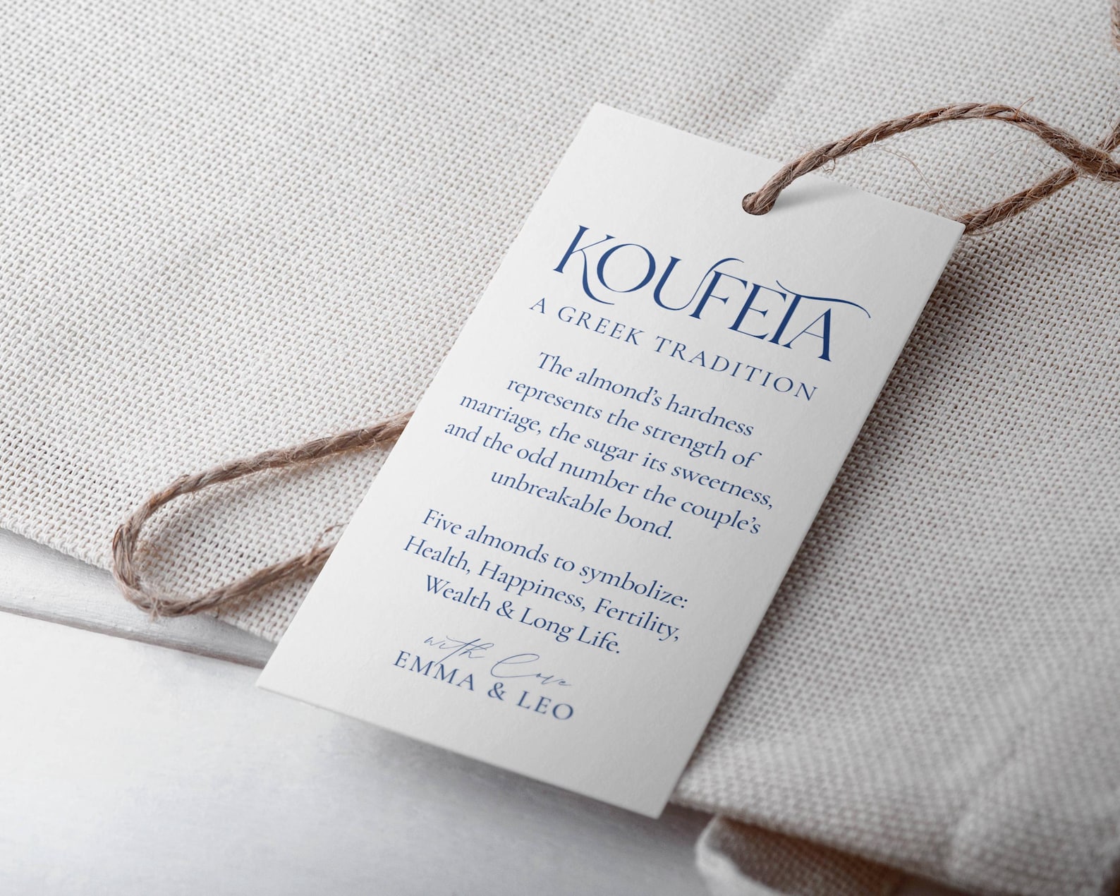 Koufeta Tag and Sign: Greek Wedding Tradition - 5 Jordan Almonds, Five ...