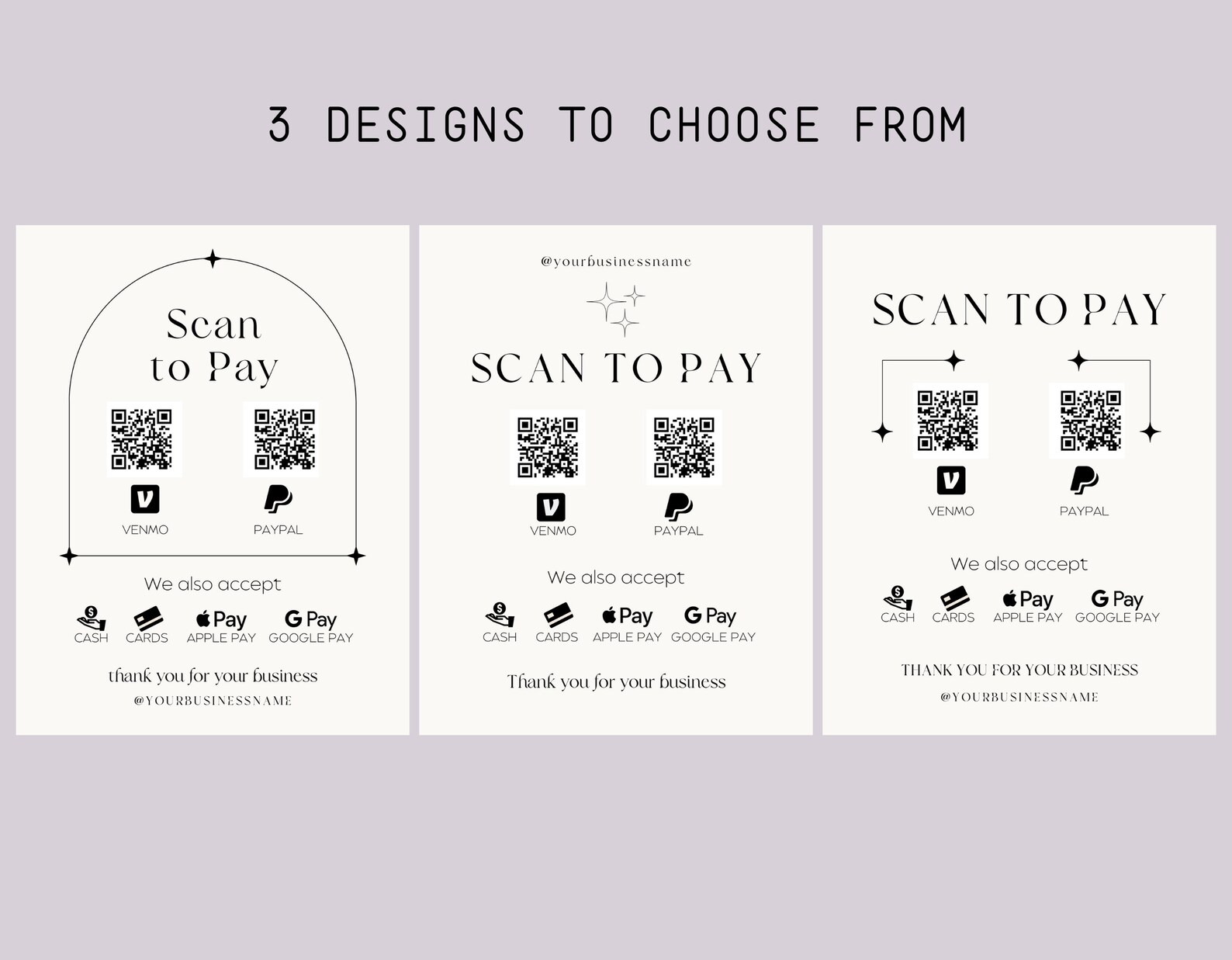 Minimalistic Scan to Pay Sign INSTANT DOWNLOAD Printable QR - Etsy