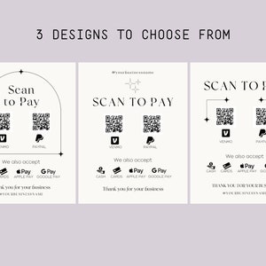 Minimalistic Scan to Pay Sign - INSTANT DOWNLOAD, Printable QR Code ...