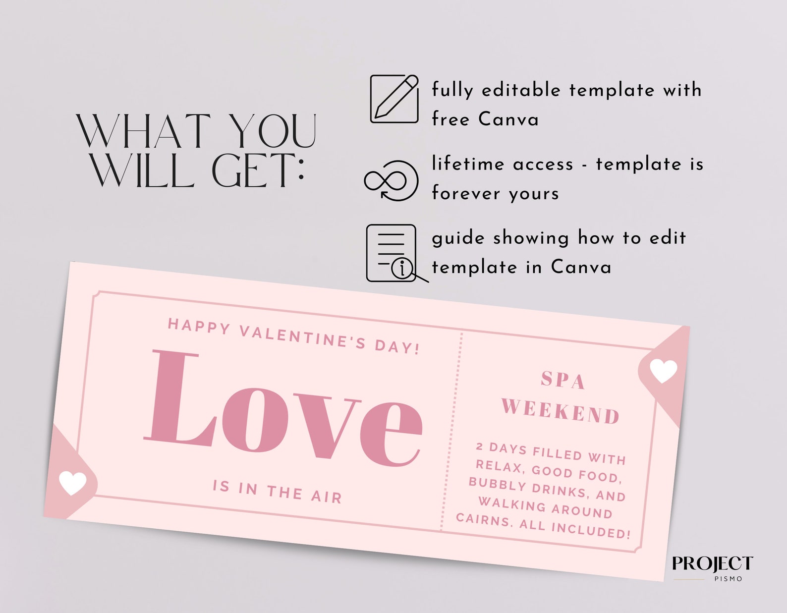 Spa Weekend Voucher Editable Template Printable Valentines - Etsy