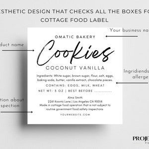 Home Baked Goods Label, Cottage Food Law Label Template Canva, Cupcake ...
