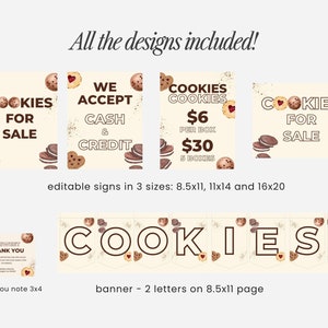 We Accept Cash and Credit Cards Sign, Cookie Booth Printable, Cookie ...