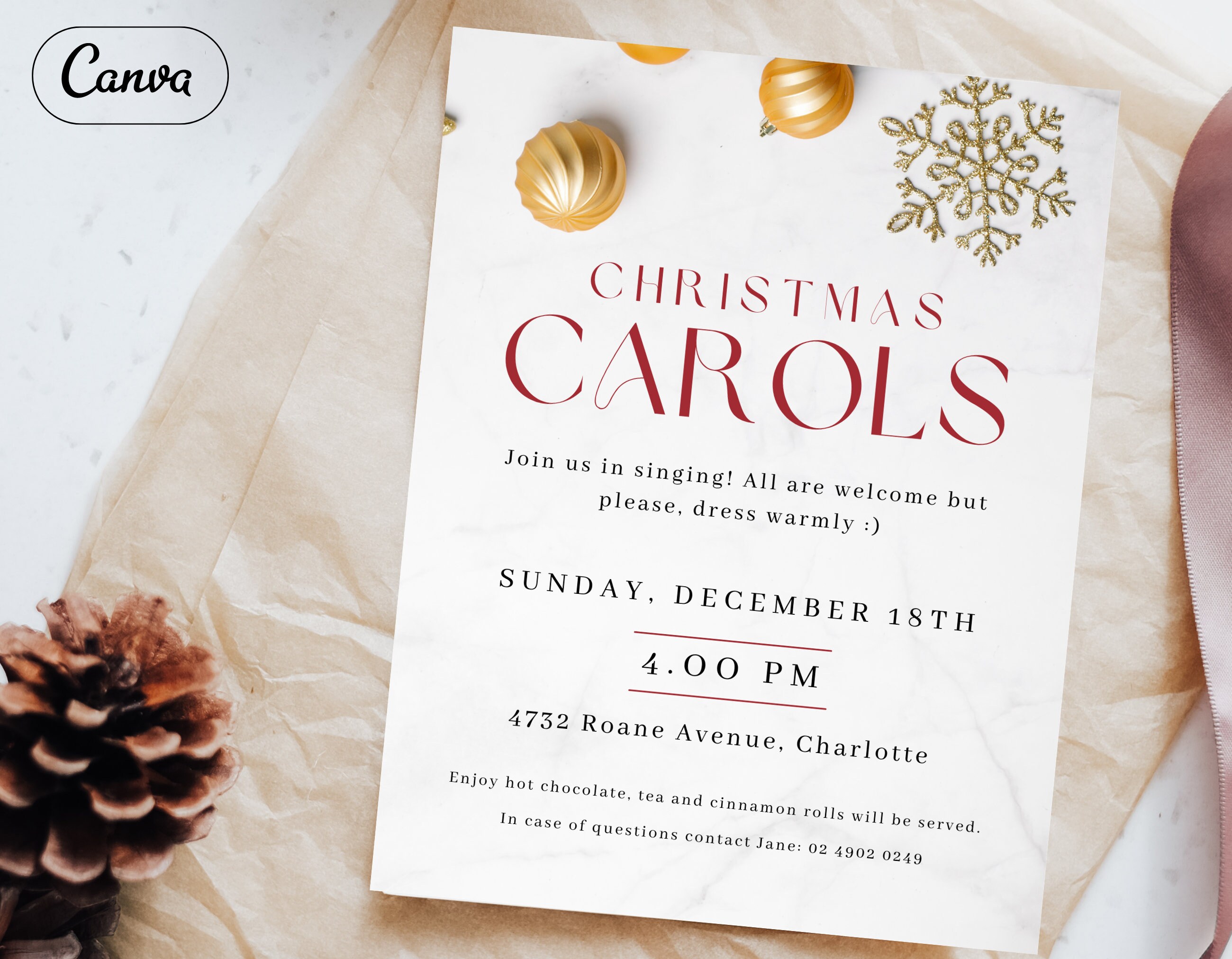 Christmas Carol Party Invite, Christmas Caroling Invitation, Xmas Choir ...