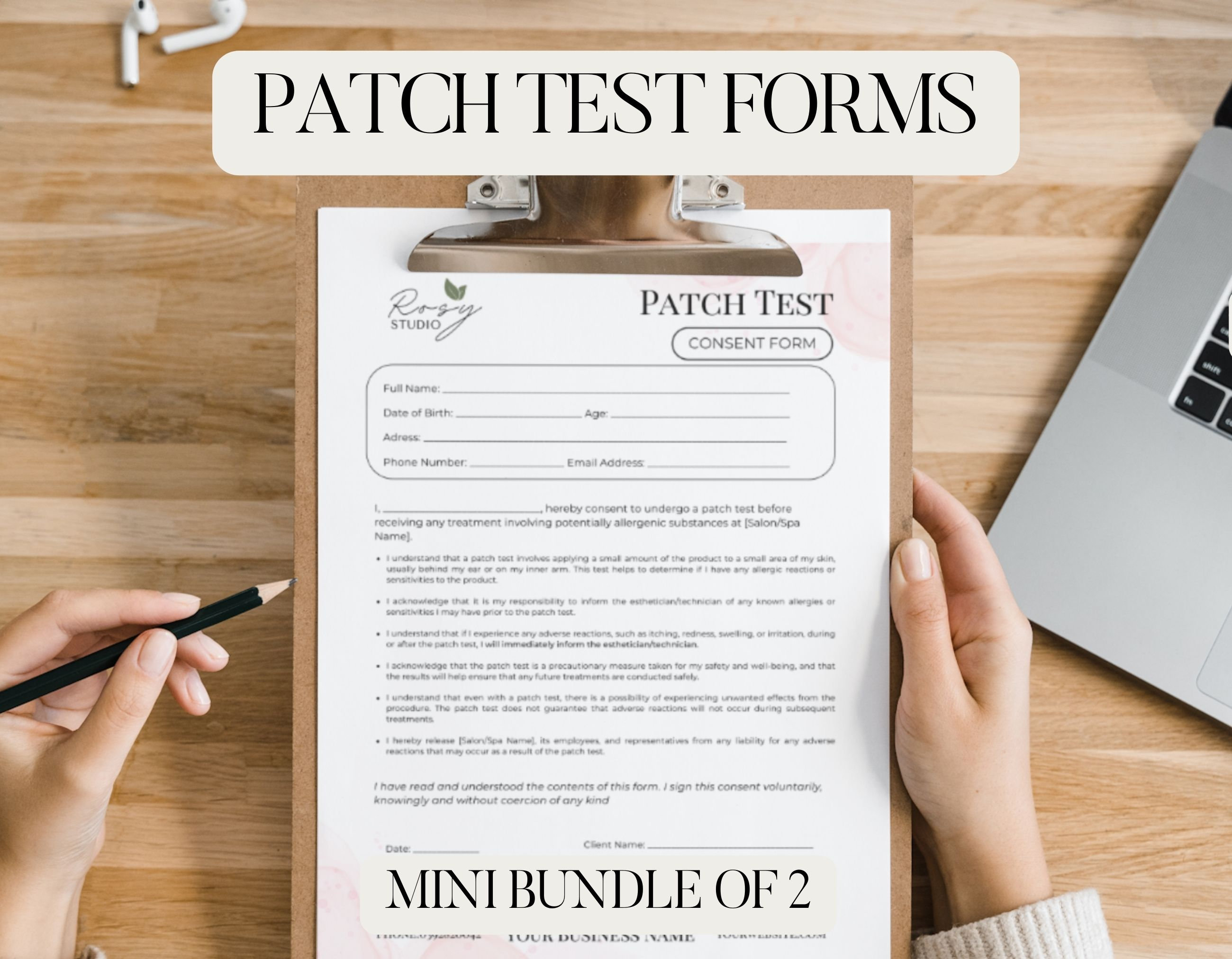 Patch Test Consent & Client Intake Form Template (editable) - Etsy