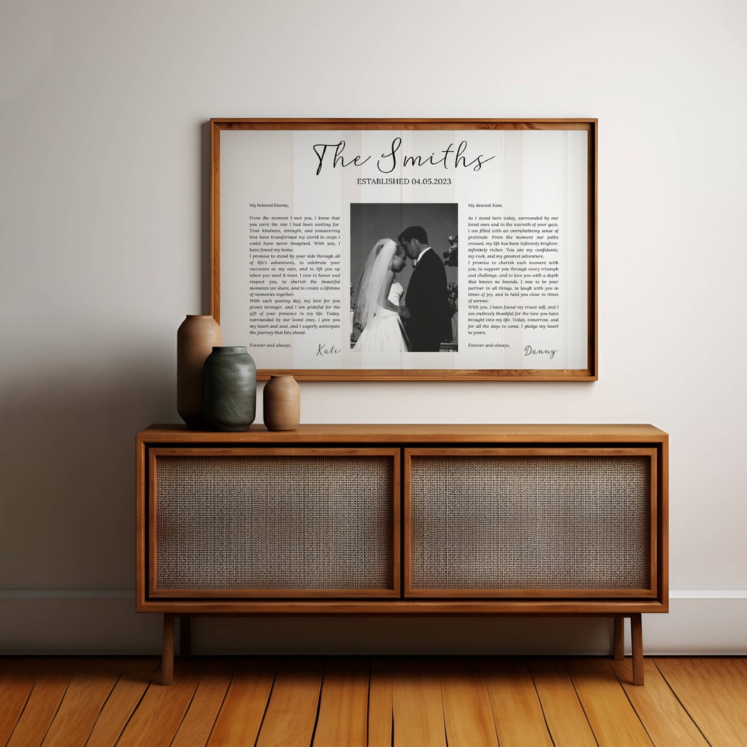 Custom Vows Poster Photo, Wedding Song Custom Print, His and Hers Vows ...
