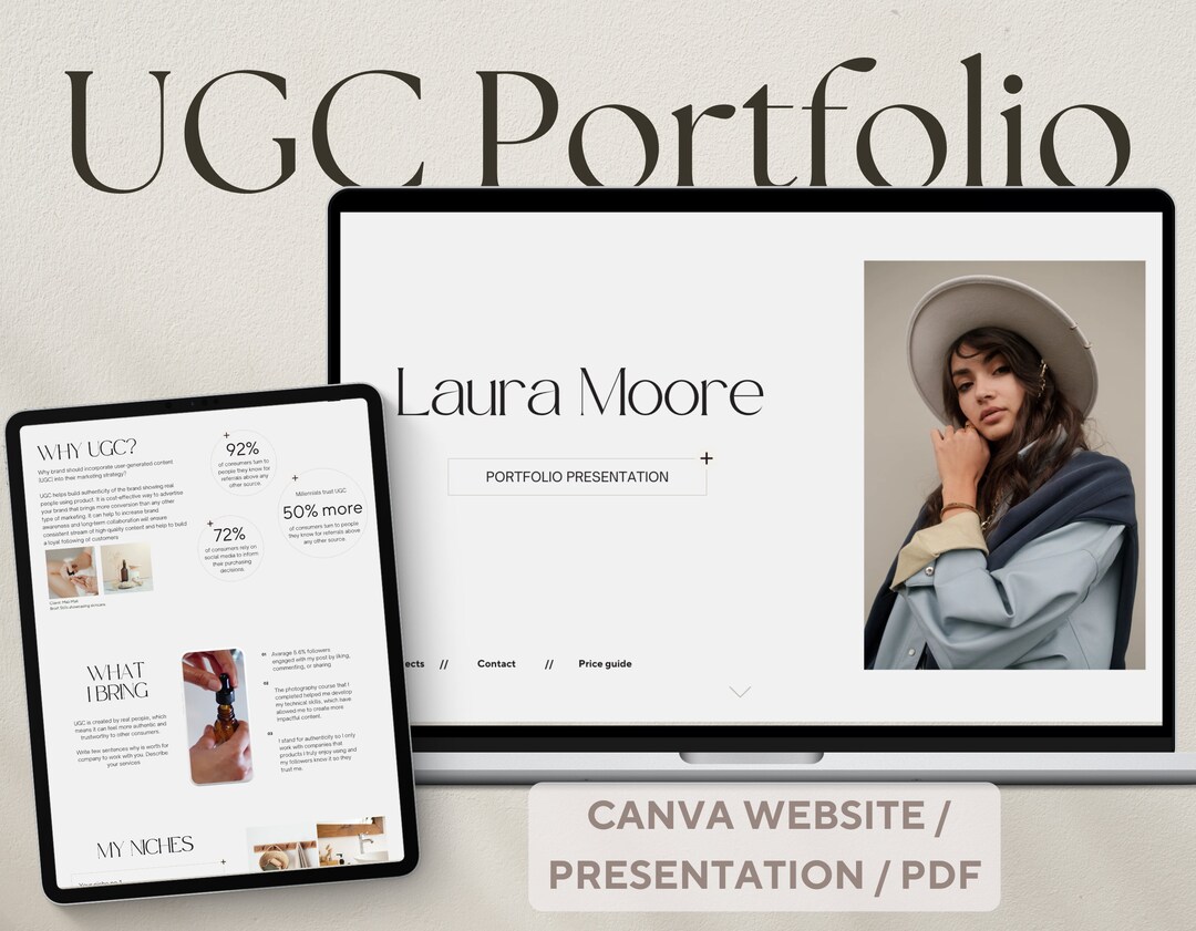 UGC Portfolio Template Website for Social Media Influencer, User ...